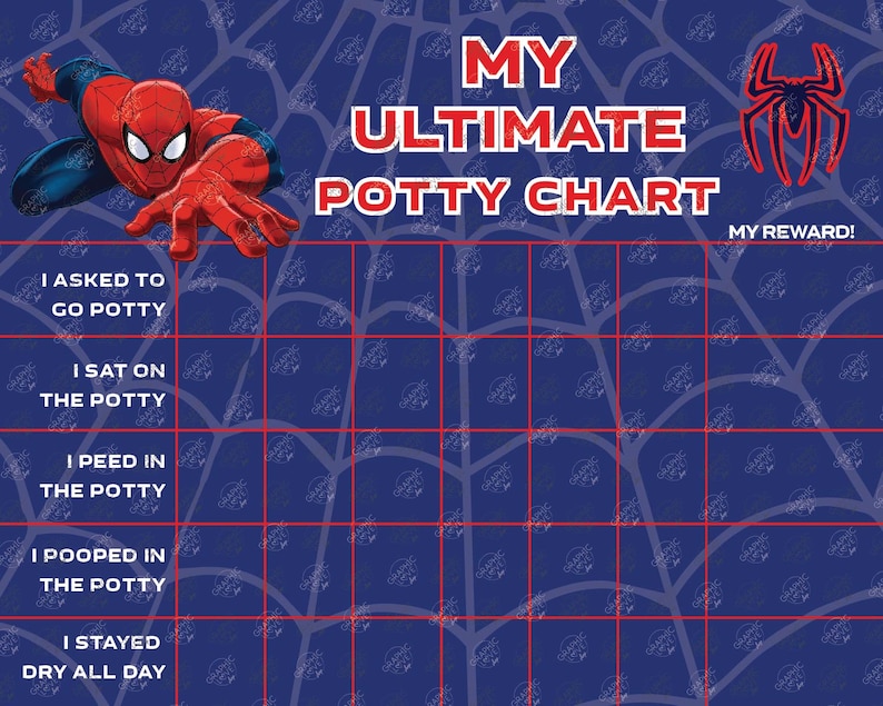 Digital Marvel Ultimate Spiderman Potty Training Chart FREE | Etsy