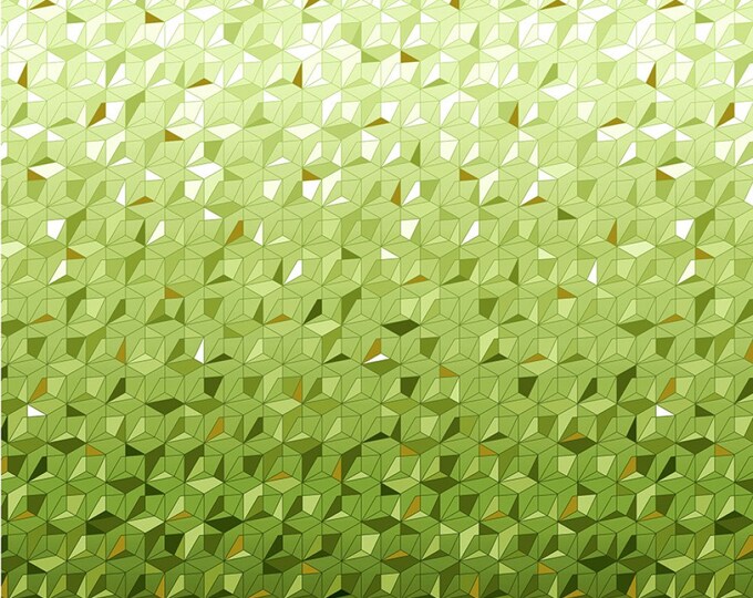 Green Ombre Fabric With Gold Metallic Accents Evergreen Refractions by ...