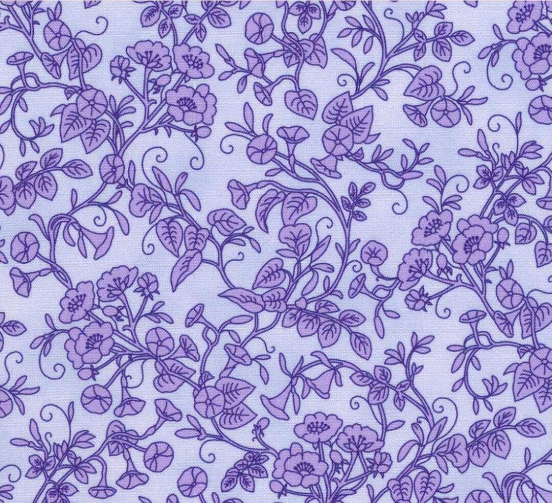 Georgina Fabric Flowerhouse Lavender Vines Quilt Cotton Sewing Material ...