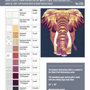 Elephant Jungle Abstractions Quilt Pattern Collection by Violet Craft ...
