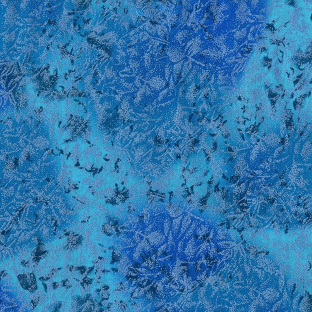Fairy Frost Fabric Turquoise Metallic Quilt Cotton Sewing Material by ...