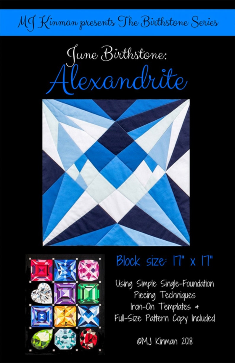June Alexandrite Quilt Block Pattern Birthstone Quilt Series - Etsy