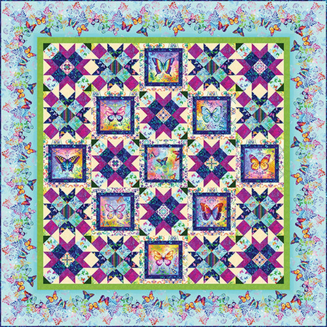 Rainbow Butterfly Fabric Panel Butterfly Bliss Elizabeth Isles - Etsy