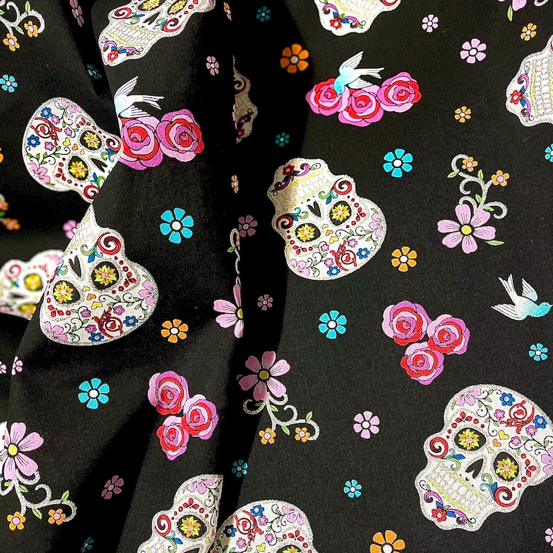 Sugar Skull Fabric - Etsy