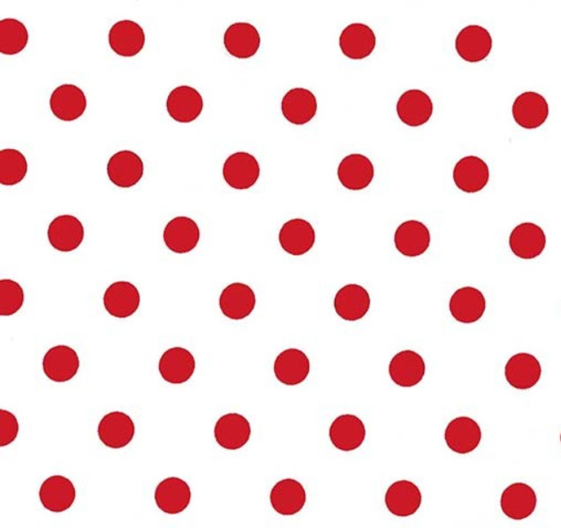 Peppermint Polka Dot Fabric Thats It Dot White With Red Dots | Etsy