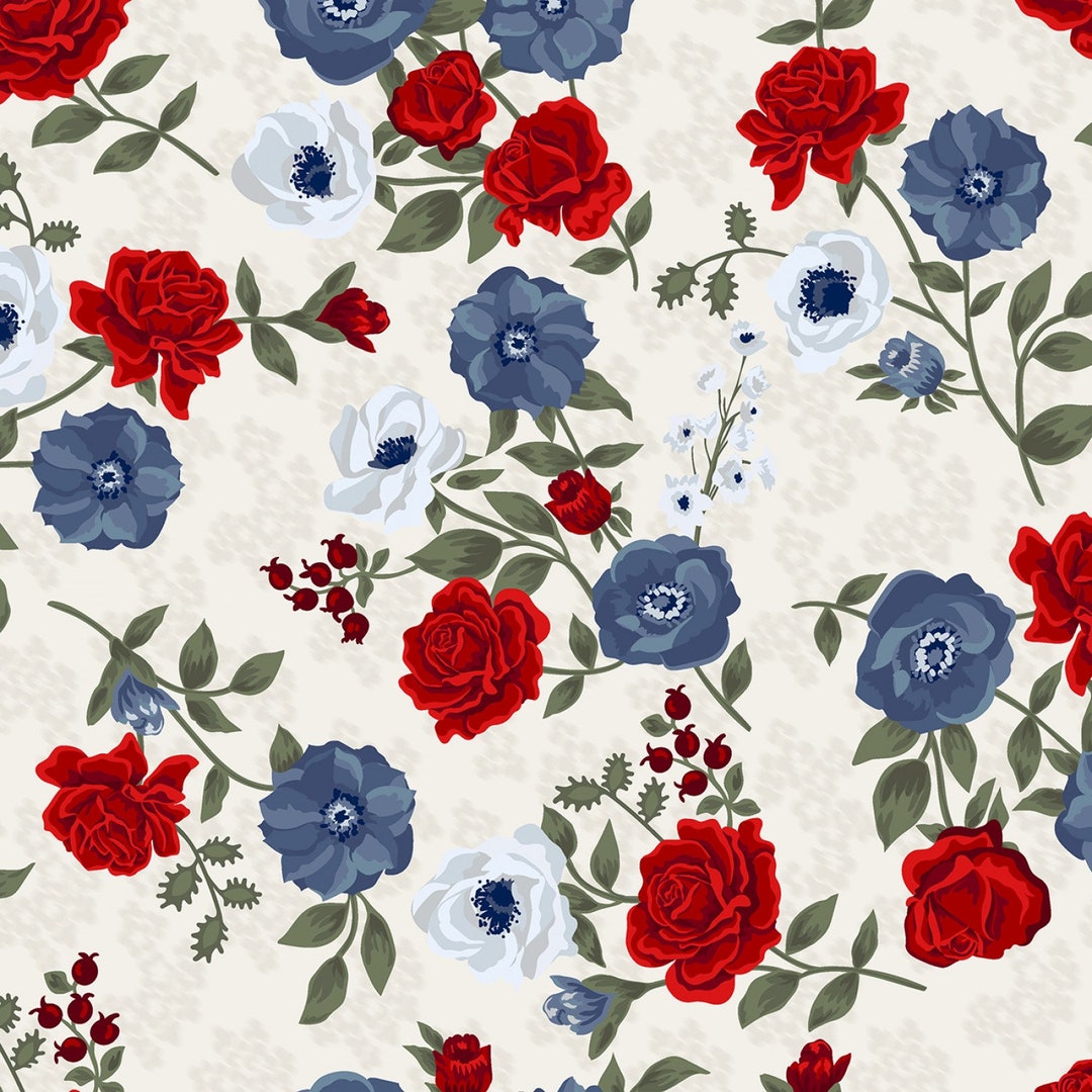 Sabrina Fabric Ivory Fresh Cut Quilt Cotton Sewing Material by the Yard ...