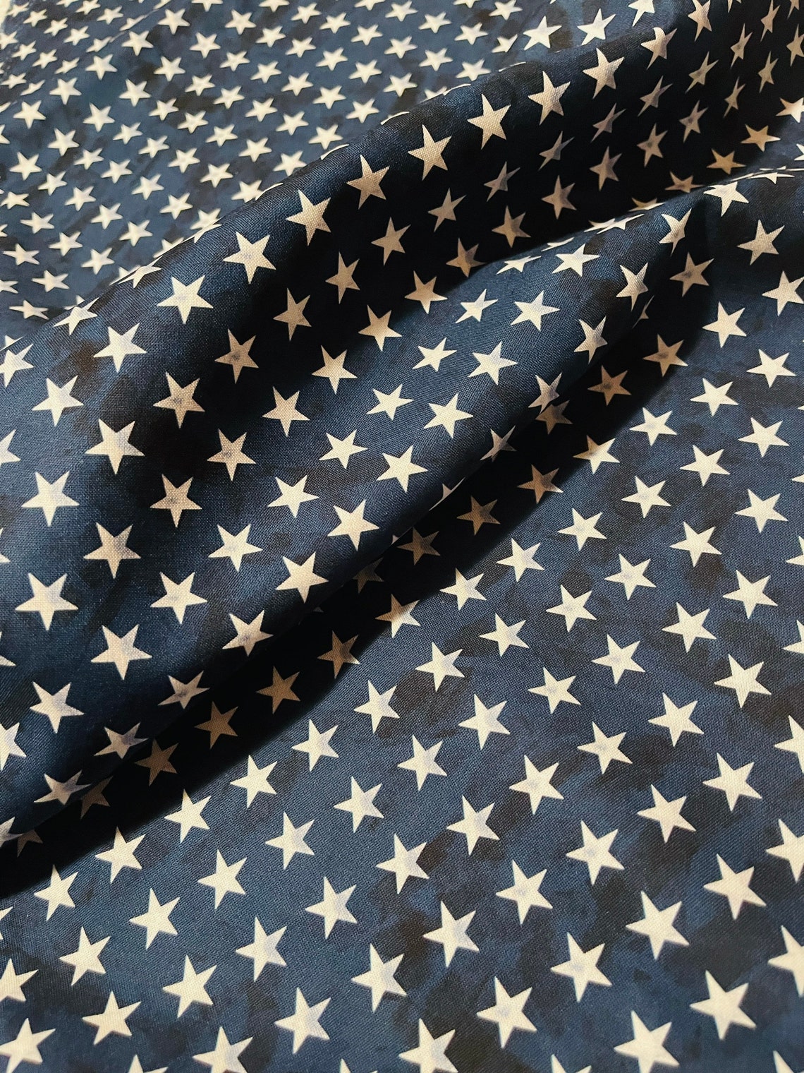 Navy Bright Stars Fabric White Stars on Navy Land That I Love | Etsy