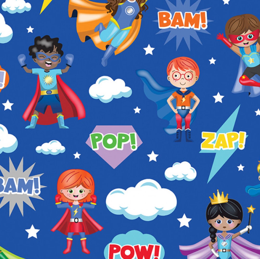 My Hero Fabric Royal Super Heroes Quilt Cotton Sewing Material, Listed ...