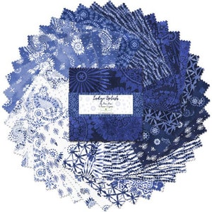 Indigo Splash Fabric Blue Stripe Quilt Cotton Sewing Material by the ...