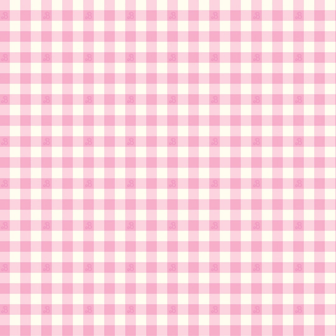 Barbie World Fabric Pink Gingham Quilt Cotton Sewing Material, Listed ...