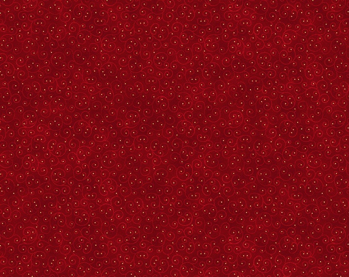 Christmas Splendor Fabric Scarlet Gold Metallic Quilt Cotton Sewing ...