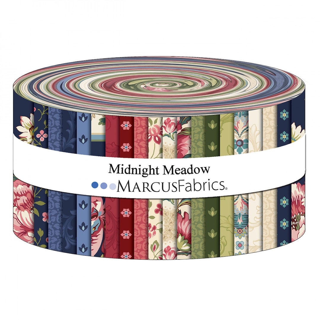 Midnight Meadows Jelly Roll Fabric 2.5 Inch Strips of Quilt Cotton Floral Sewing Material, 40 ...