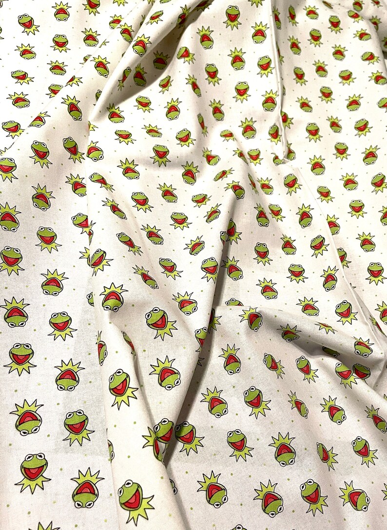 Kermit Fabric Disney the Muppets Kermit the Frog on White From - Etsy UK
