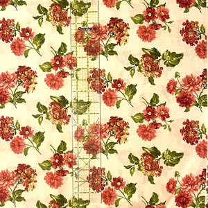 Lexington Fabric Cream Medium Floral Quilt Cotton Sewing Material ...