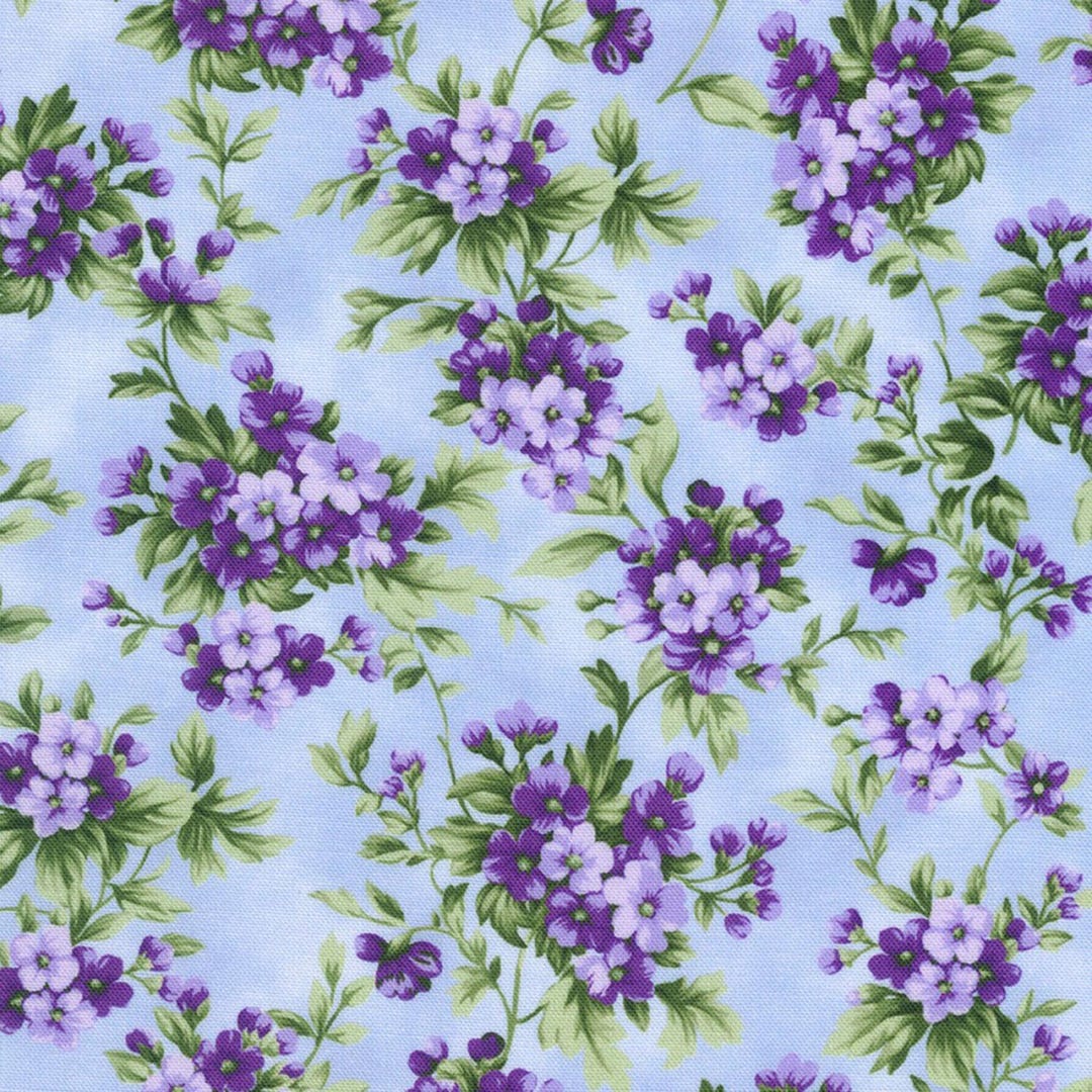 Georgina Fabric Lavender Flowers Quilt Cotton Sewing Material, Listed ...