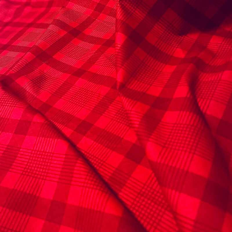 Red Plaid Fabric - Etsy