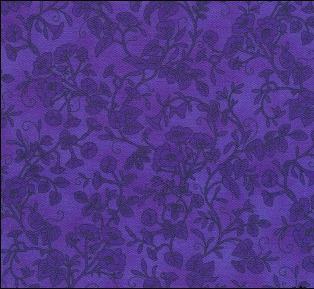 Georgina Fabric Flowerhouse Midnight Purple Quilt Cotton Sewing ...