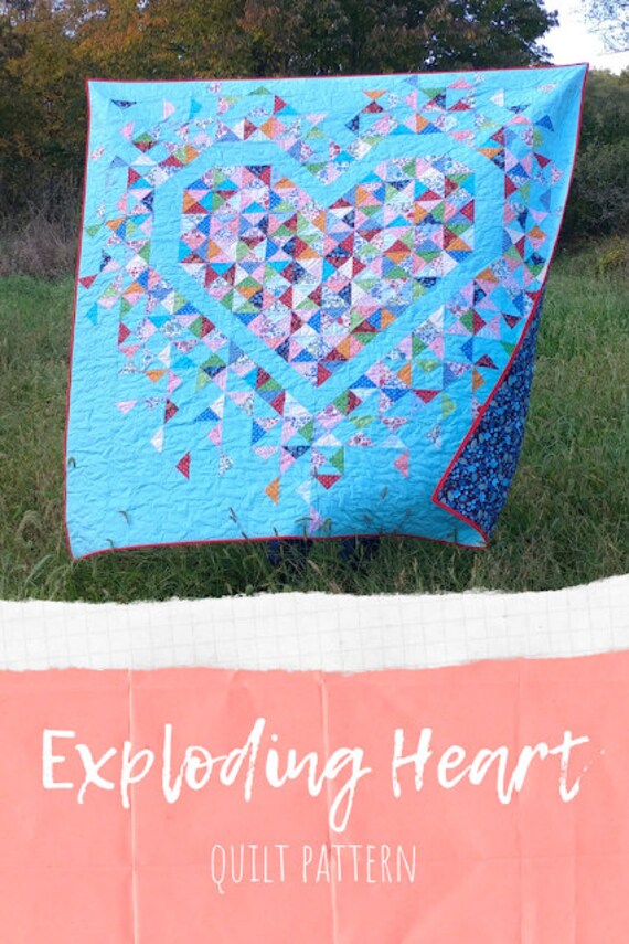 Exploding Heart Quilt Pattern by Slice of Pi Quilts Paper - Etsy