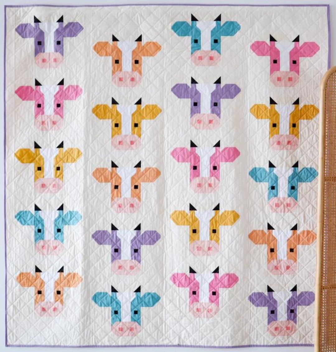 Annabelle Cow Quilt Pattern by Cotton and Joy - Beginner Friendly - Etsy