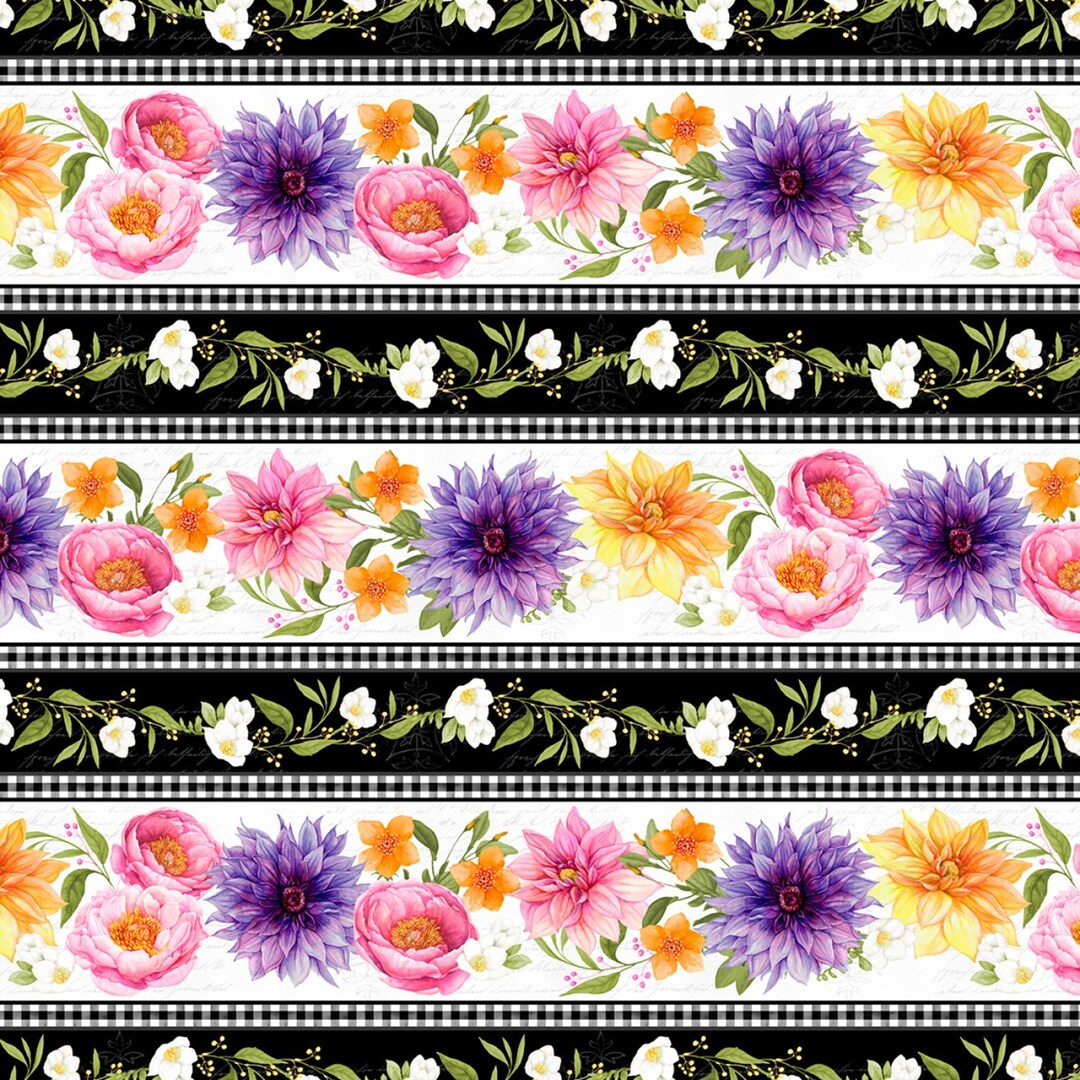 In Bloom Fabric Repeating Stripe Quilt Cotton Sewing Material by the ...