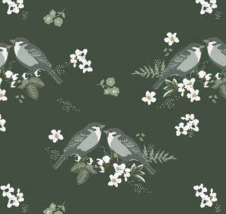 Gingham Fields Fabric Birds Forest by My Minds Eye Riley Blake - Etsy