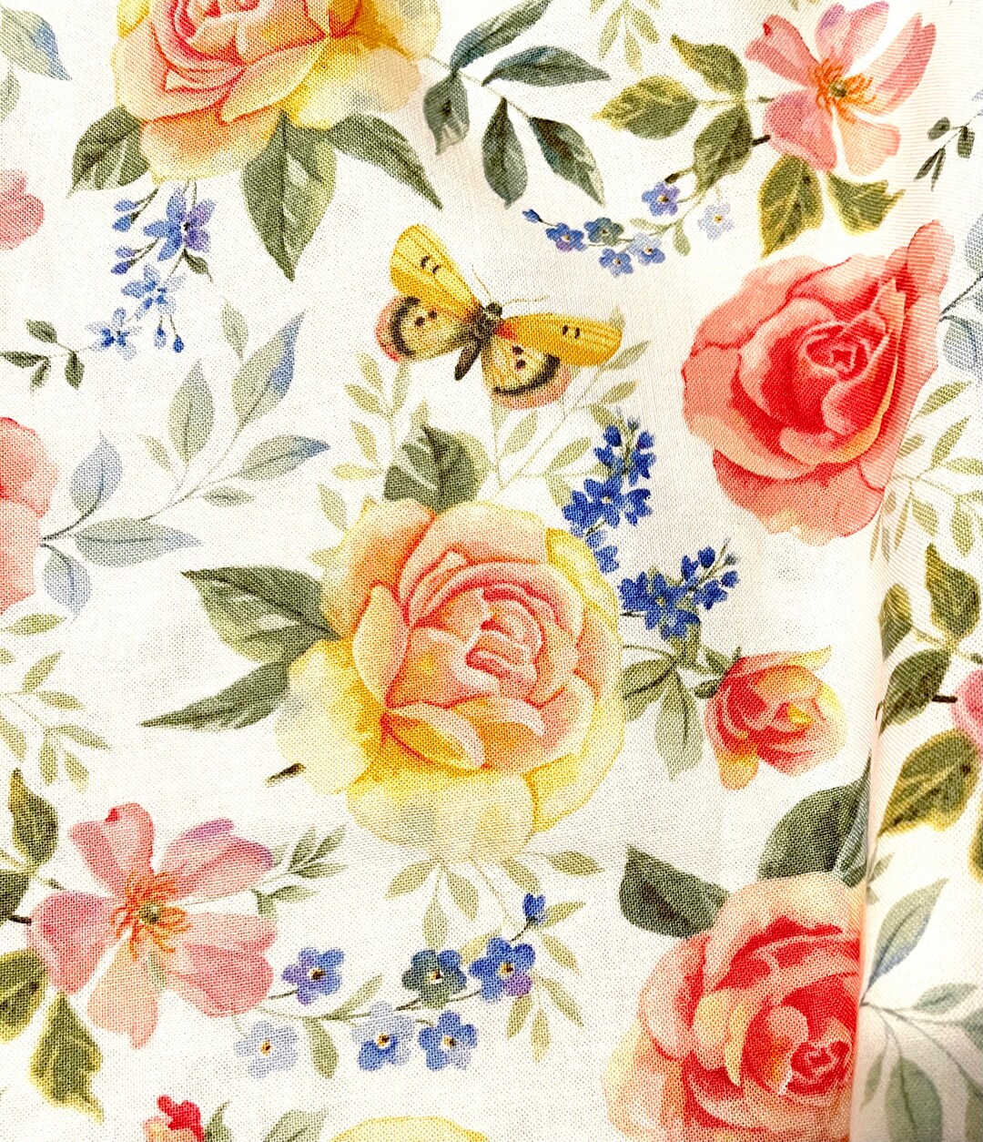 Large Roses Fabric Garden Inspirations by Jane Alison for - Etsy