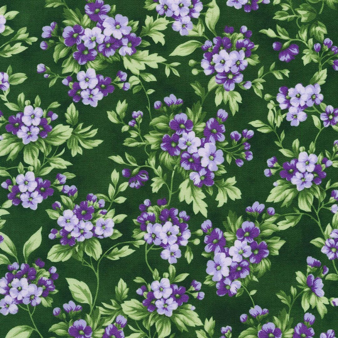 Flowerhouse Georgina Fabric Evergreen Flowers Quilt Cotton Sewing ...