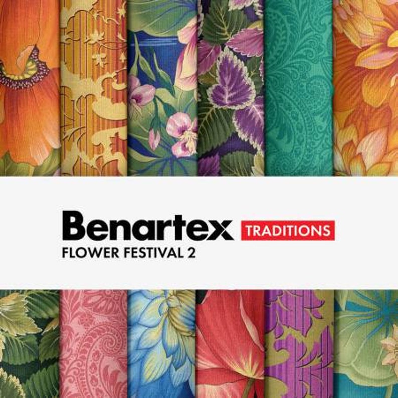 Flower Festival 2 Fabric Rose Paisley Tonal Quilt Cotton Floral Sewing ...