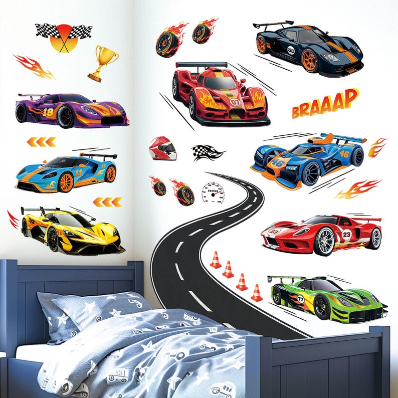 DECOWALL SG2-2517 Racing Car Wall Stickers - Etsy