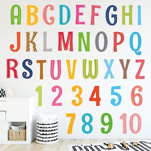 DECOWALL DS9-1701A Uppercase Alphabet and Numbers Wall Stickers - Etsy