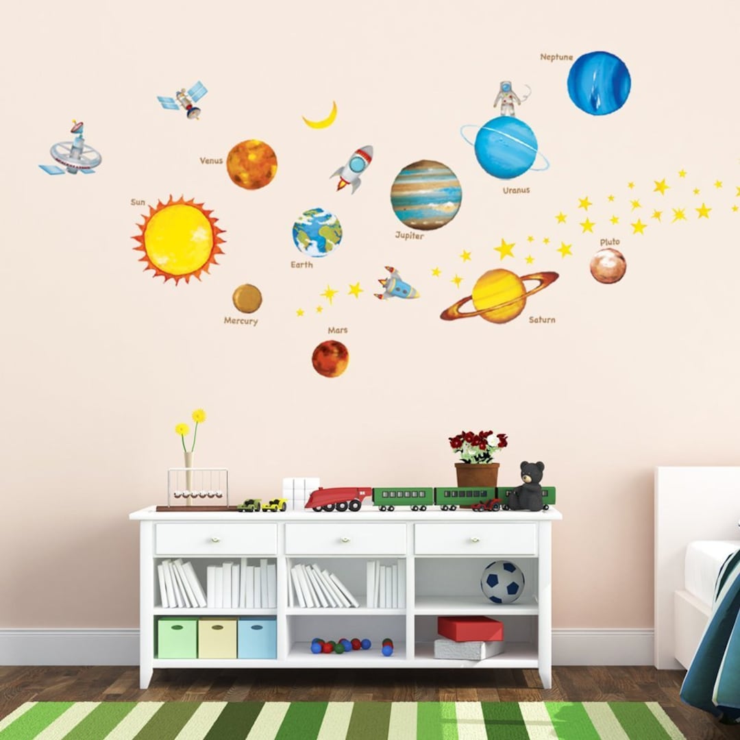 Decowall DW-1307 Planets in the Space Wall Stickers - Etsy