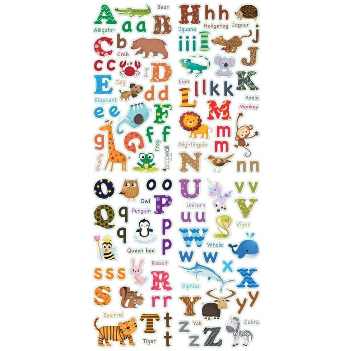 Decowall DW-1308 Alphabet & Animals Wall Stickers - Etsy