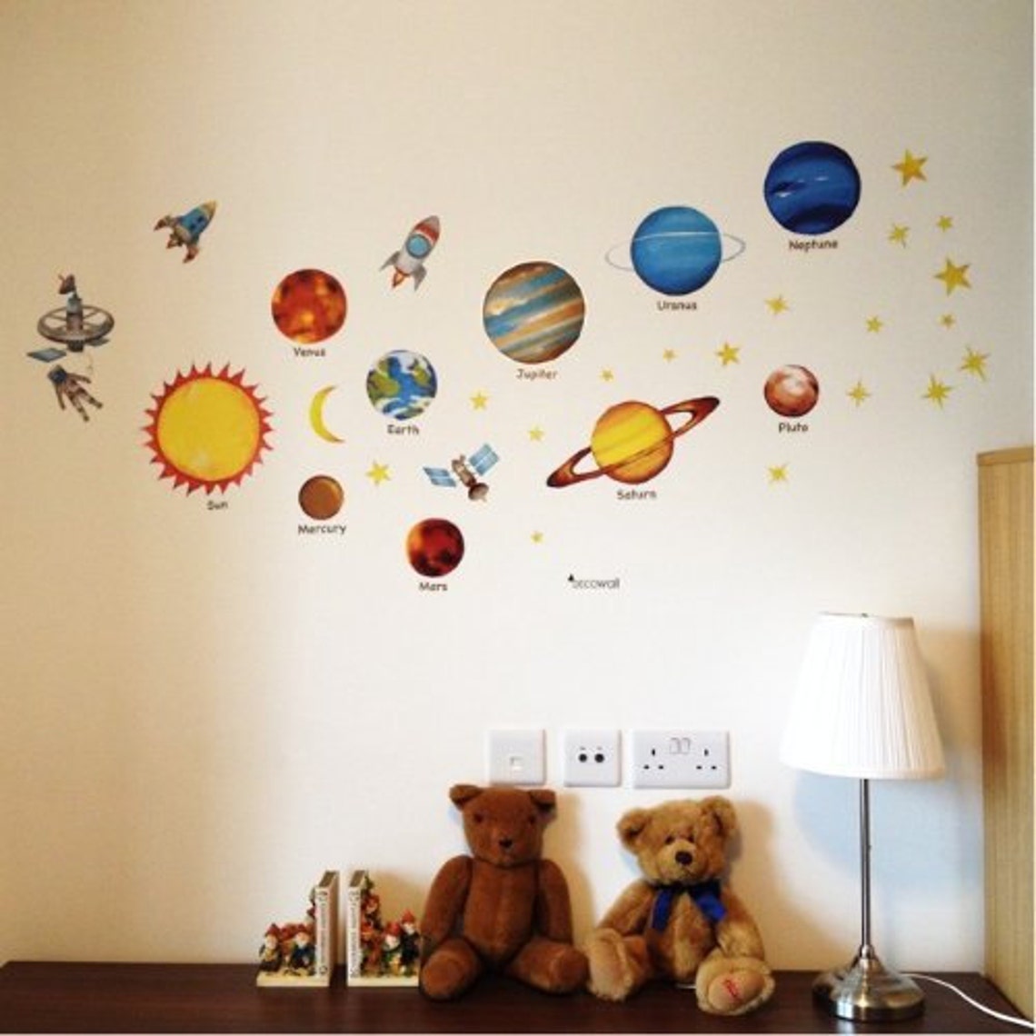 Decowall DW-1307 Planets in the Space Wall Stickers - Etsy