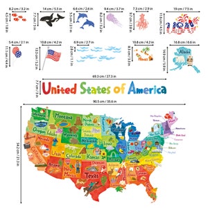 DECOWALL United States Map Wall Art Prints – Educational USA Map ...