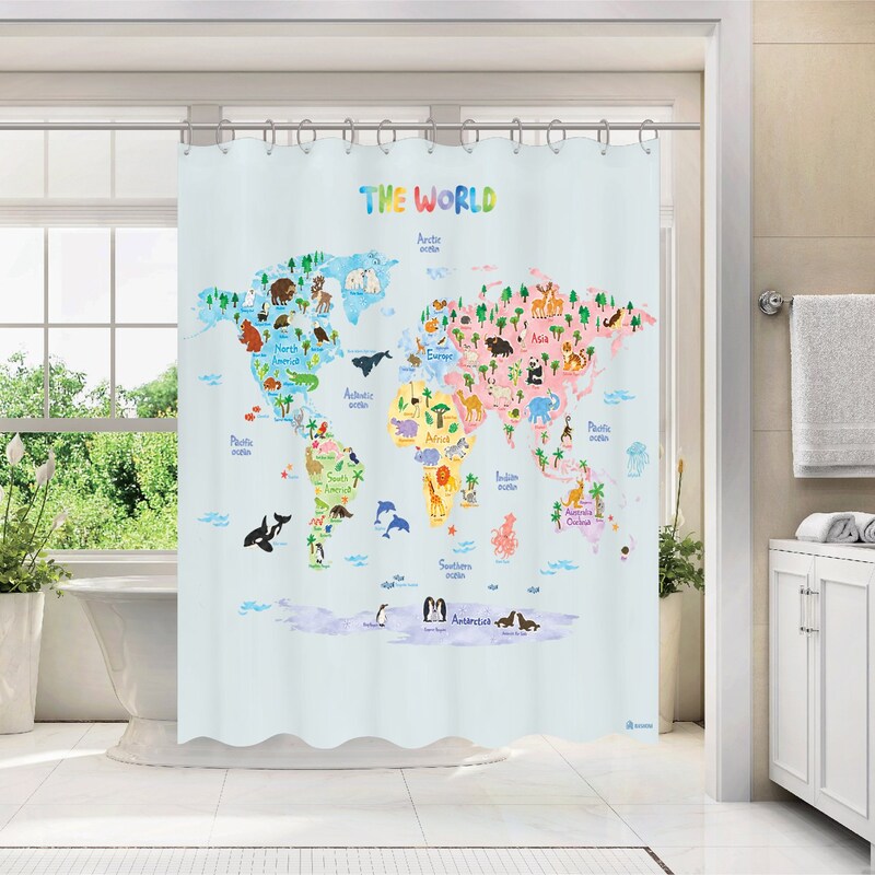Map Shower Curtain - Etsy