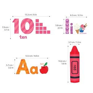 DECOWALL DS-8044 Animal Alphabet Numbers Colour Decals Stickers Kids ...