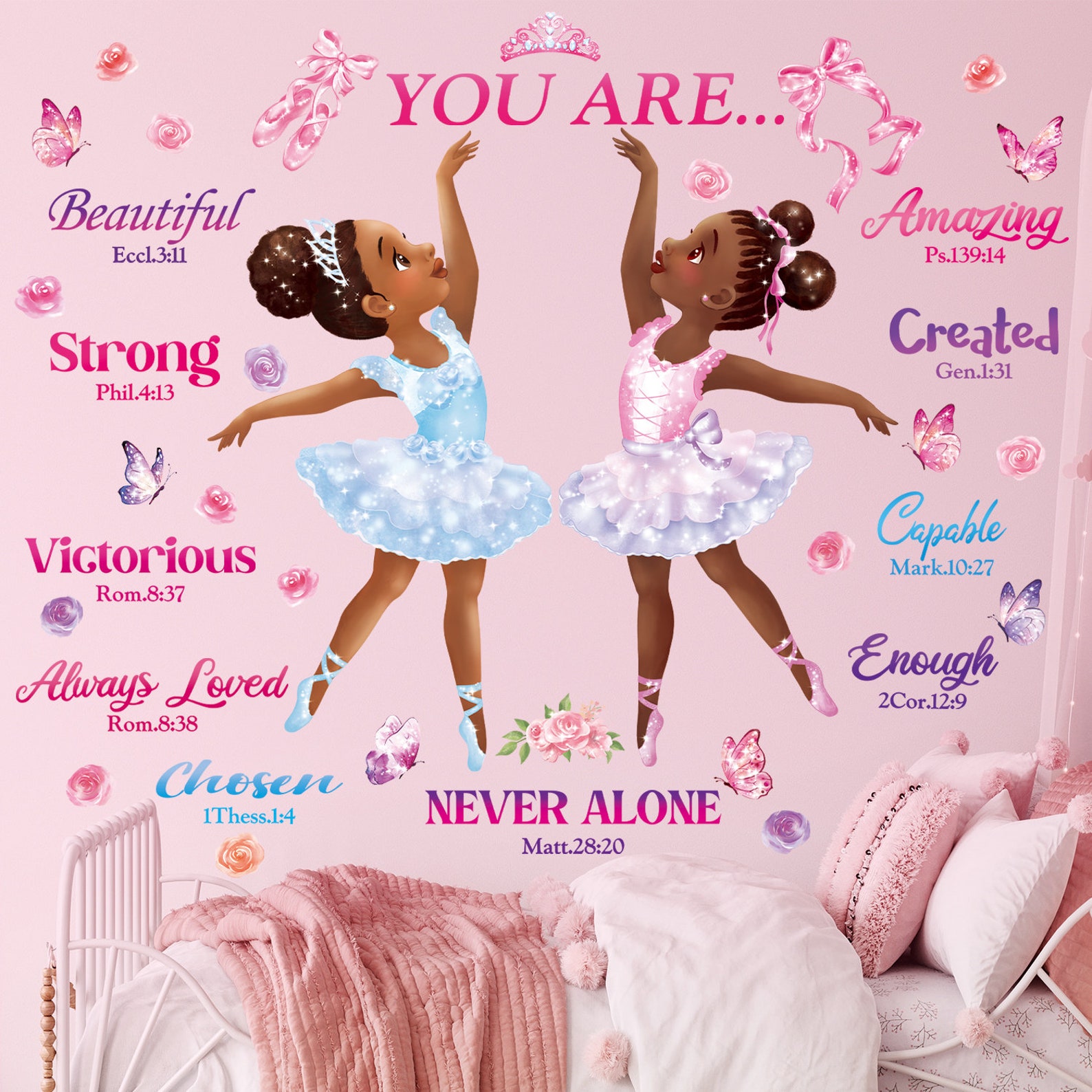 DECOWALL Ballerina Scripture Wall Art Prints – Christian Ballet Wall ...