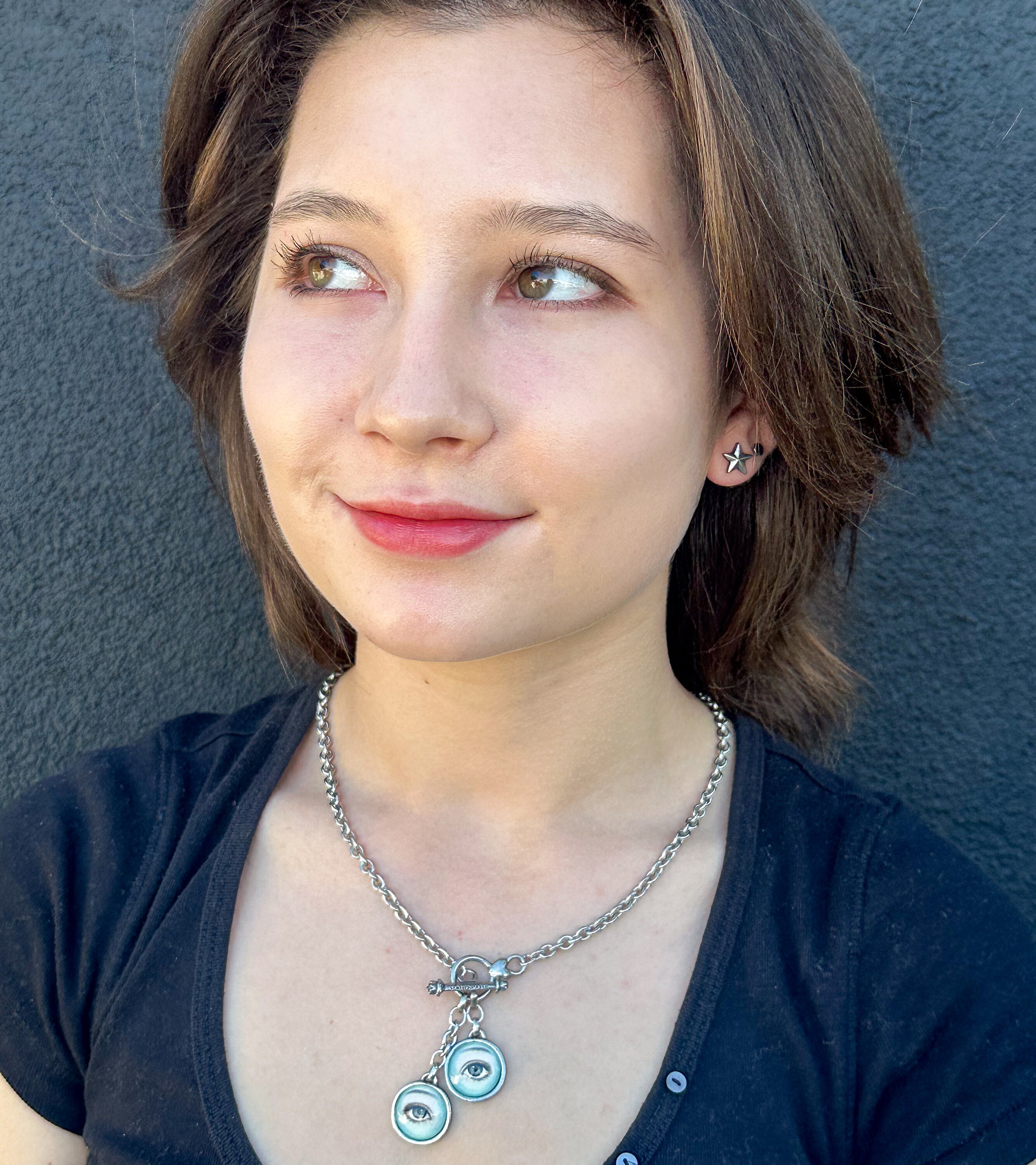 Left and Right Eye Toggle Necklace Handmade Necklace Unique - Etsy