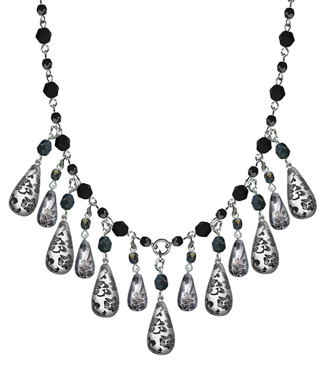 Floral Lace Teardrop Multi Drop Necklace/multi Charm Beaded Necklace ...