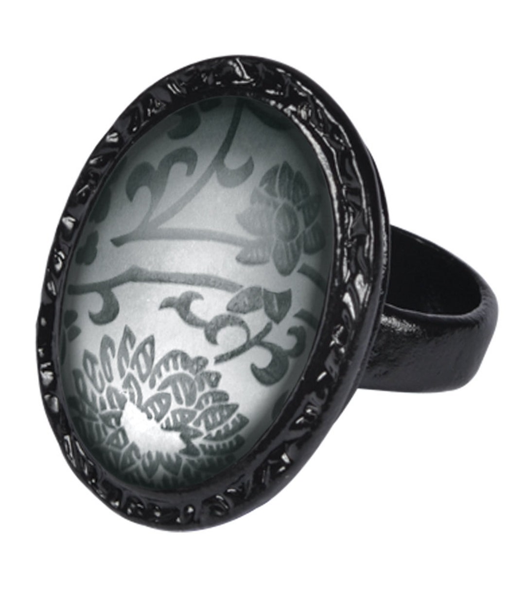 Floral Lace Black Victorian Ring, Gothic Style, Retro Ring, New ...