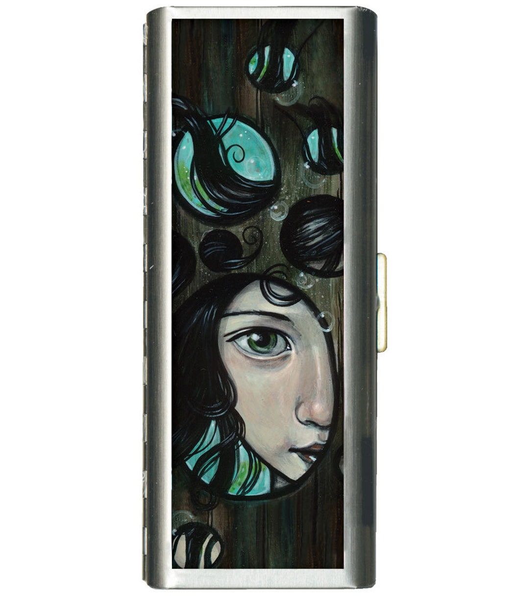 Riddled - Brushed Steel Tampon Case - Unique Travel Personal Case - Etsy