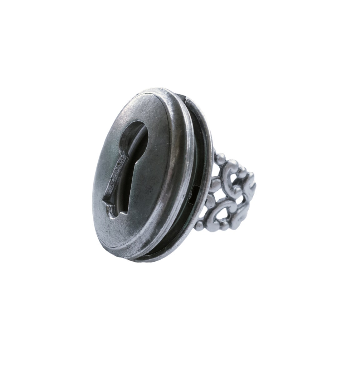 Keyhole Locket Adjustable Ring, Picture Ring, Love Ring, Friendship ...