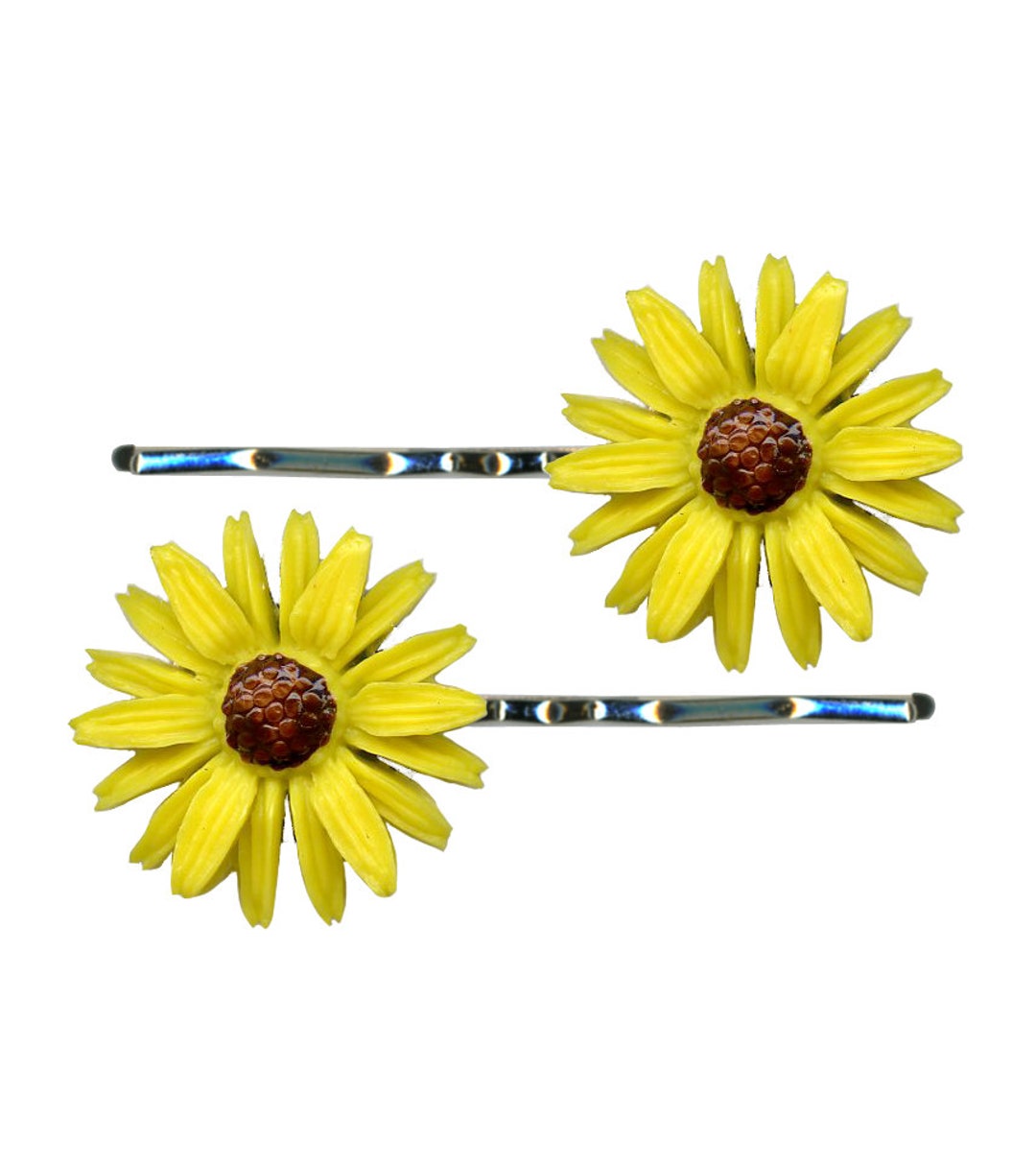 Retro Yellow Daisy Bobby Pins-1960s Style Bobby Pins-retro Flower Hair ...