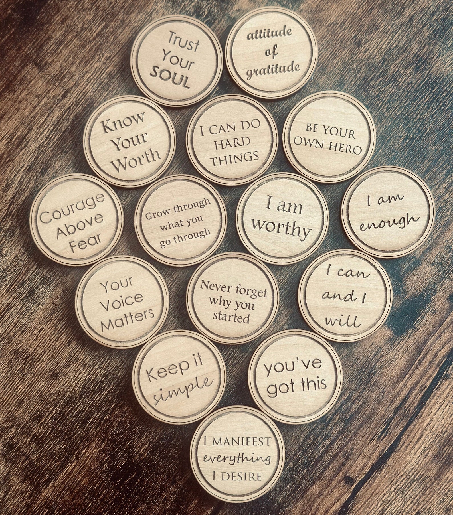 Wood Tokens of Affirmation (clean) - Etsy