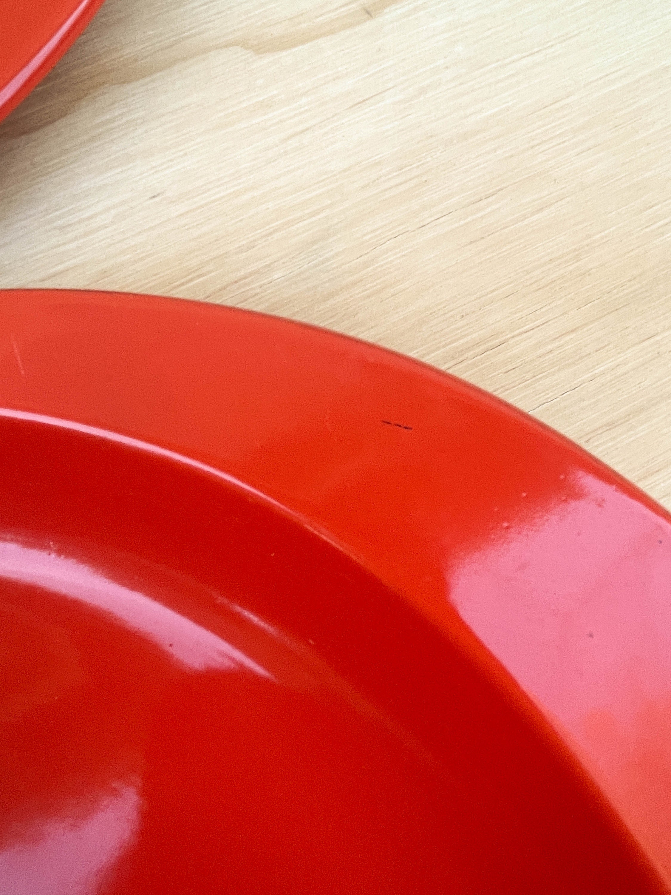 12 Vintage Red Enamel Dinner Plates - Etsy