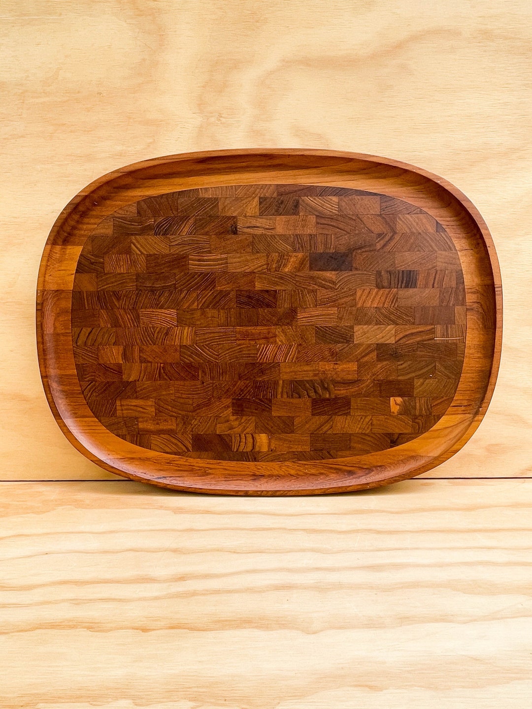 Large Quistgaard Dansk Staved Teak Cutting Board / Tray Four Ducks ...