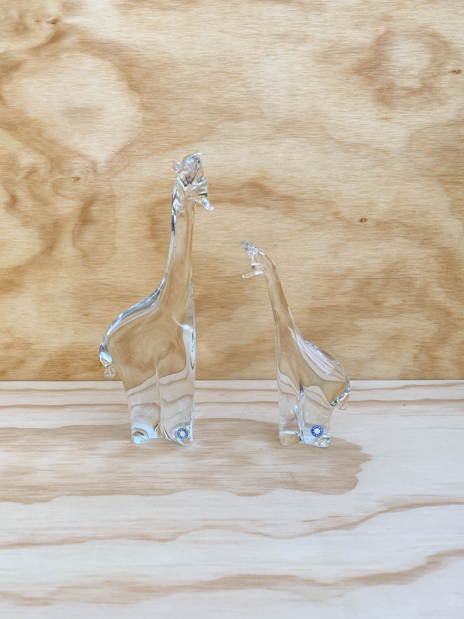 Eneryda Glasbruk Pair of Glass Giraffes Made in Sweden - Etsy