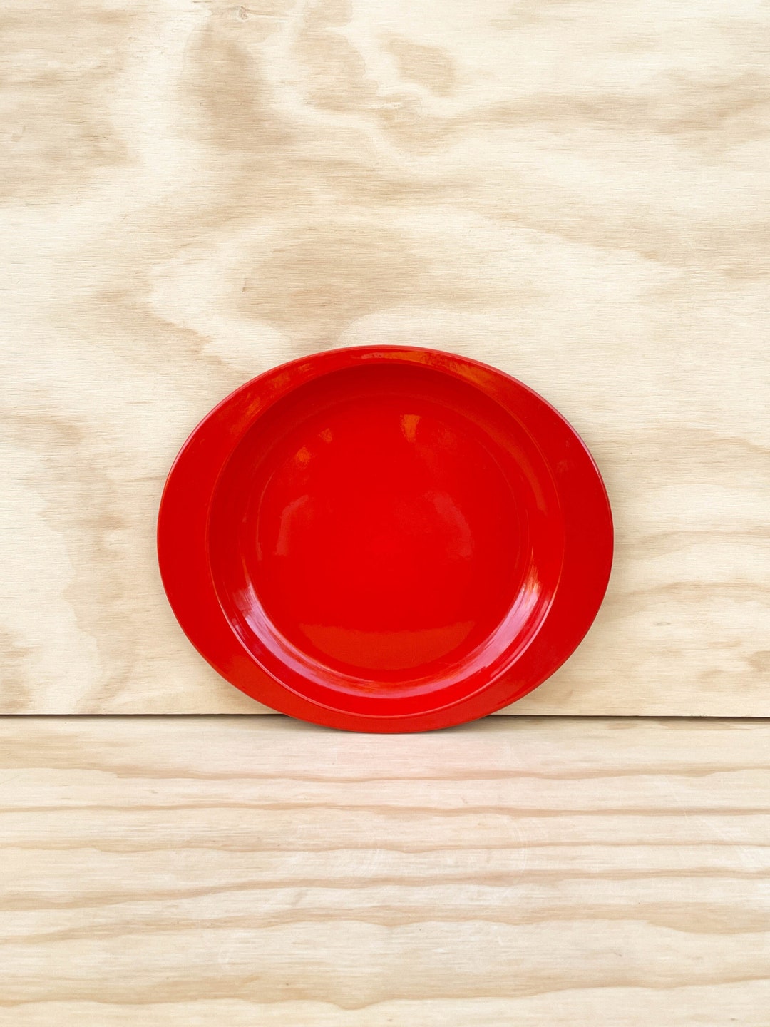 12 Vintage Red Enamel Dinner Plates - Etsy