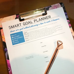 Smart Goal Planner Sheet, Printable Download PDF, Smart Goals Vision ...