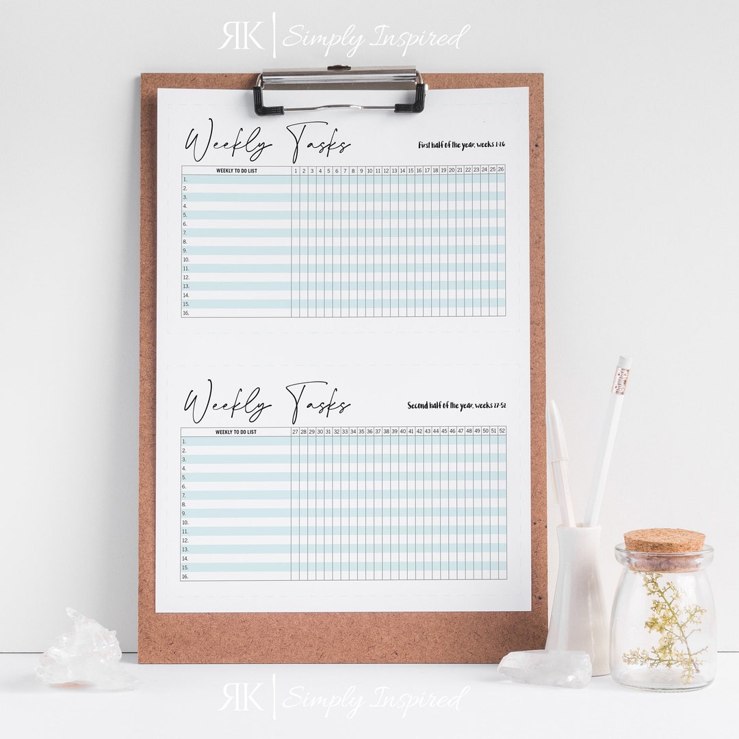 Weekly Task Tracker Printable Download PDF, Weekly Habits Routine ...